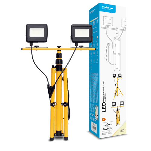 Modee LED Reflektor Munkalámpa állvánnyal 2x30W 120° 4000K (6600 lumen ...