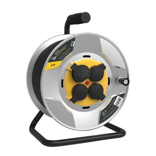Technik Industrial Extension Reel 4-way 50m 1,5mm2 H07RN-F (IP44) 16A ...